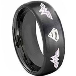 COI Tungsten Carbide SuperMan & Wonder Woman Ring - TG3682